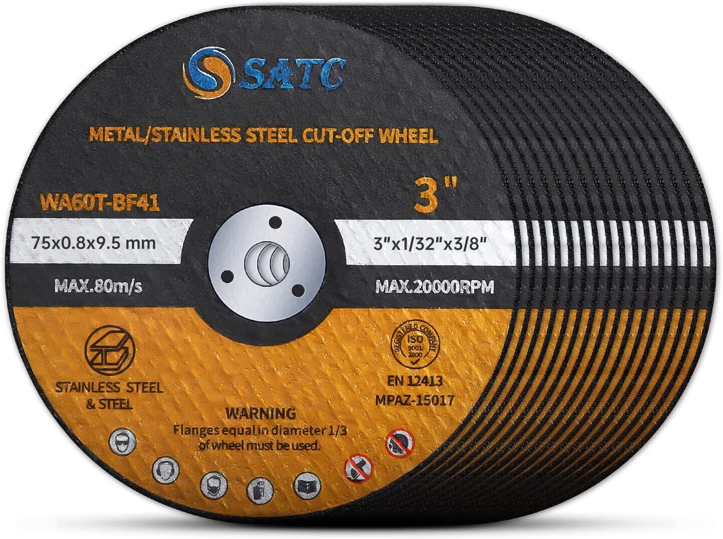 100 Pack Cut Off Wheels 3" x1/32"x3/8" Arbor Metal Cutting Disc Die ...