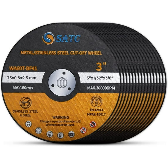 100 Pack Cut Off Wheels 3" x1/32"x3/8" Arbor Metal Cutting Disc Die ...