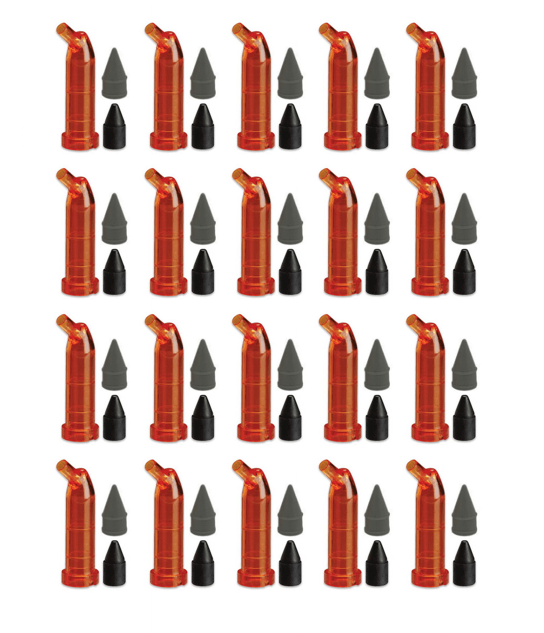 100/Pack Disposable Clear Orange Dental Tube Tips & Plugs High Viscosity with Black Plugs Easy ...