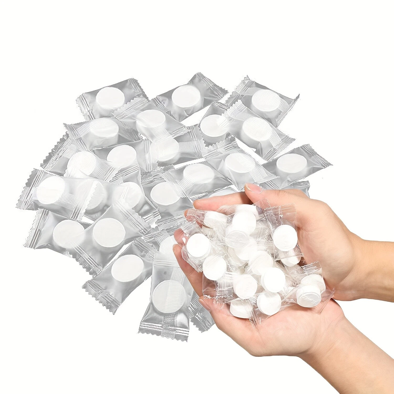 100 Pack Disposable Compressed Towel Tablets Cotton Wipes Home Travel ...
