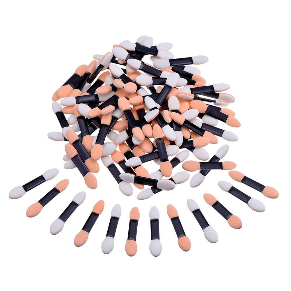 100 Pack Disposable Eye Shadow Brush Sponge, Dual Sided Oval Tipped ...