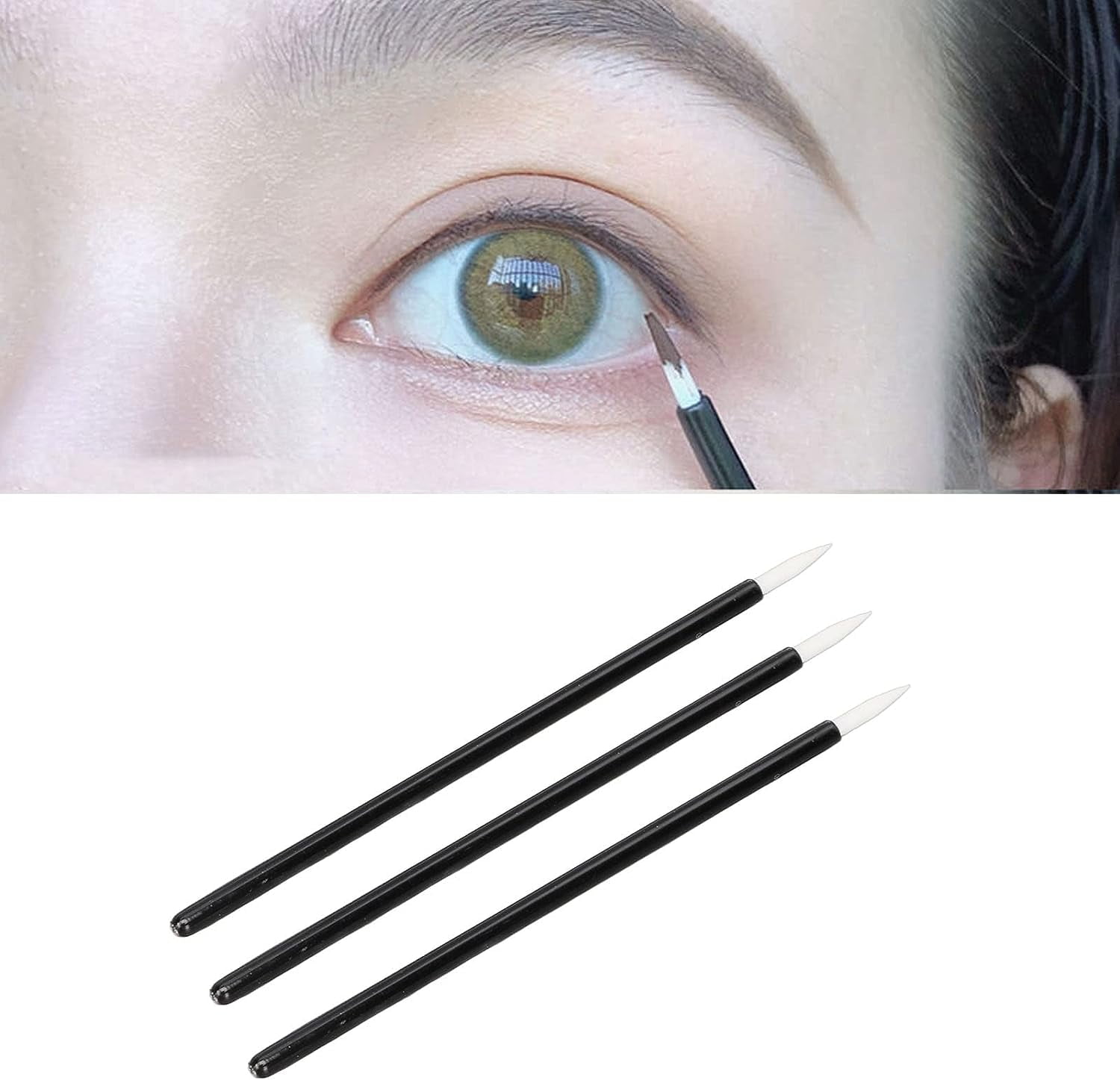 100 Pack Disposable Eyeliner Brushes with Storage Box, Disposable ...