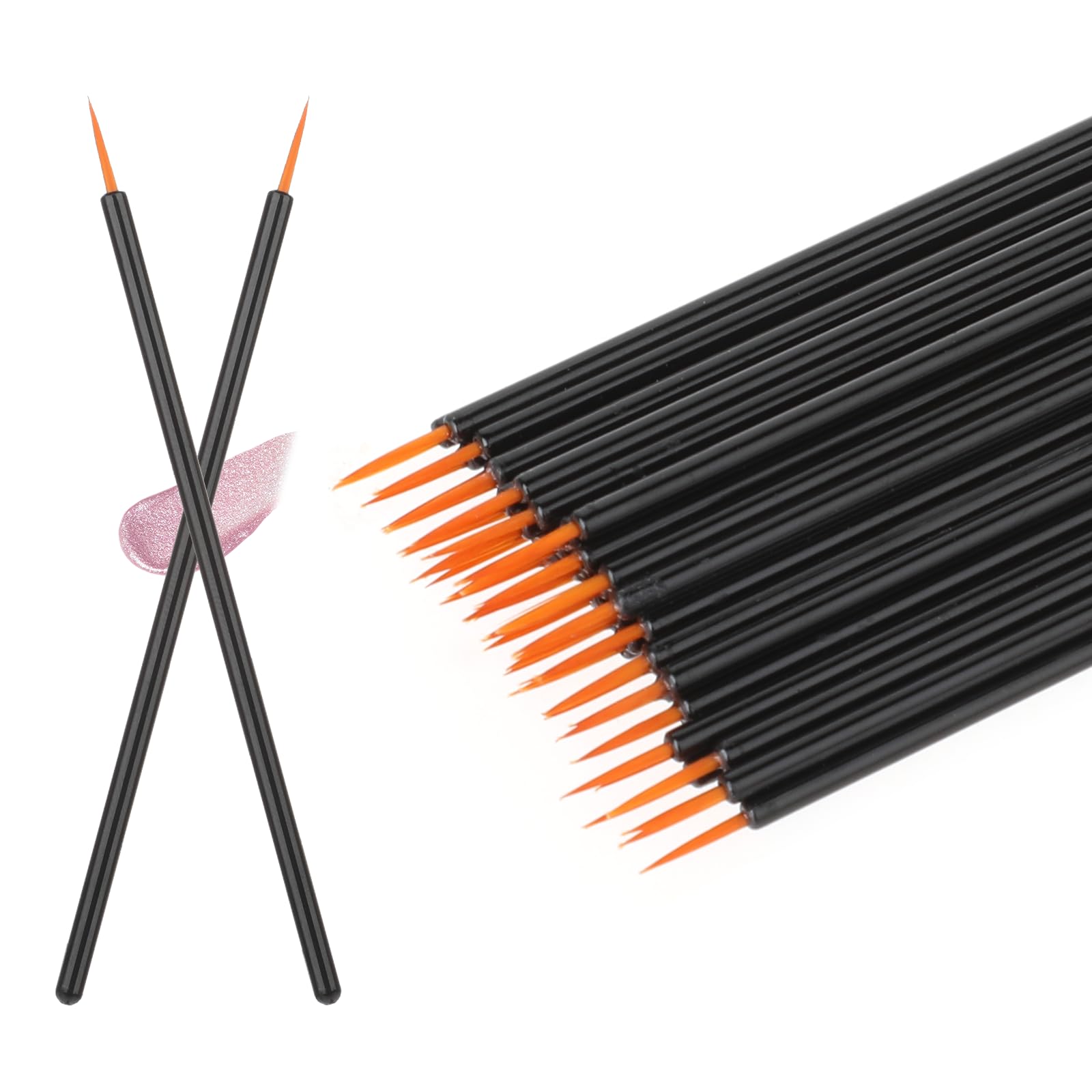 100 Pack Disposable Eyeliner STF9 Brushs, Fine Point Applicator Makeup ...