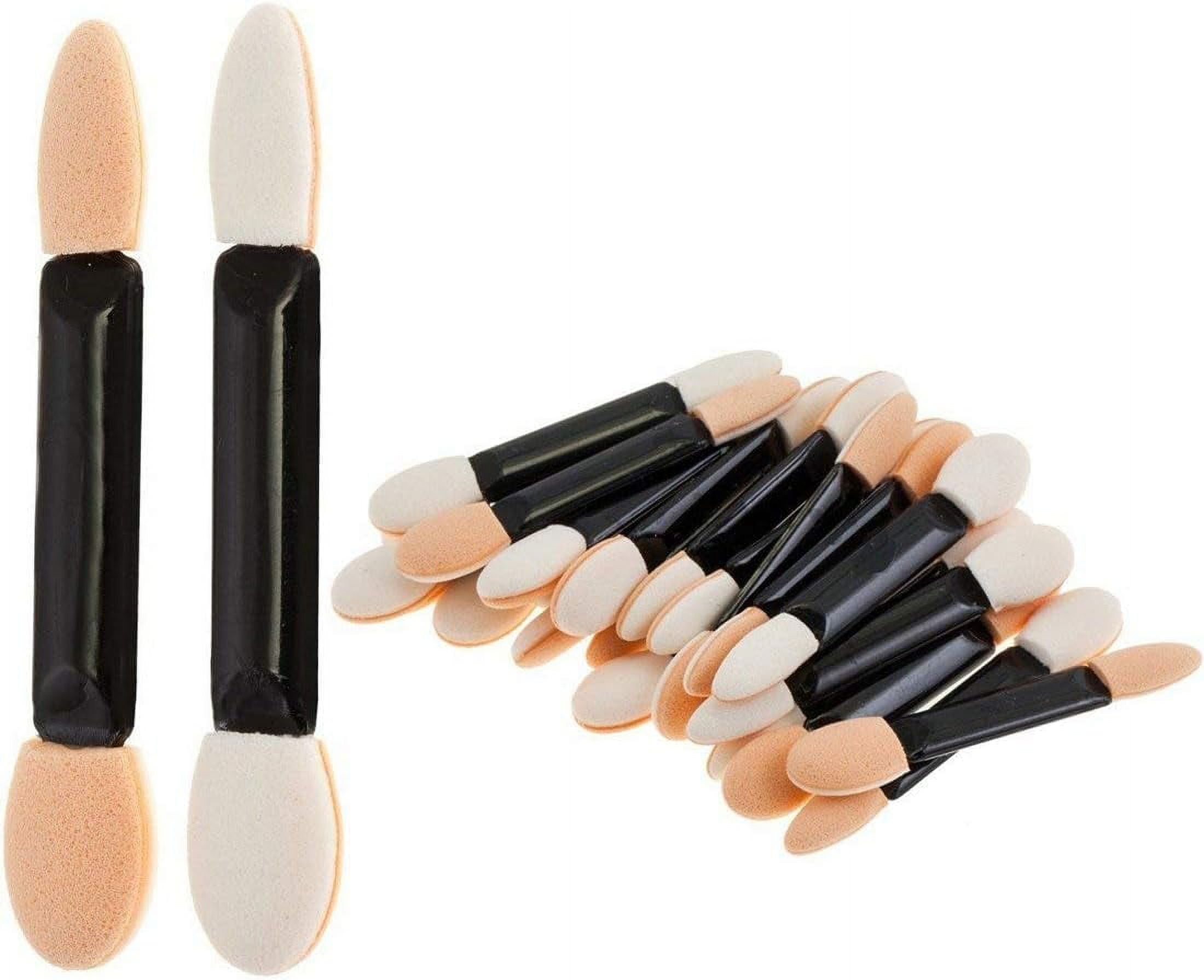 100 Pack Disposable Eyeshadow Brushes Dual Sided Oval Sponge Applicator ...