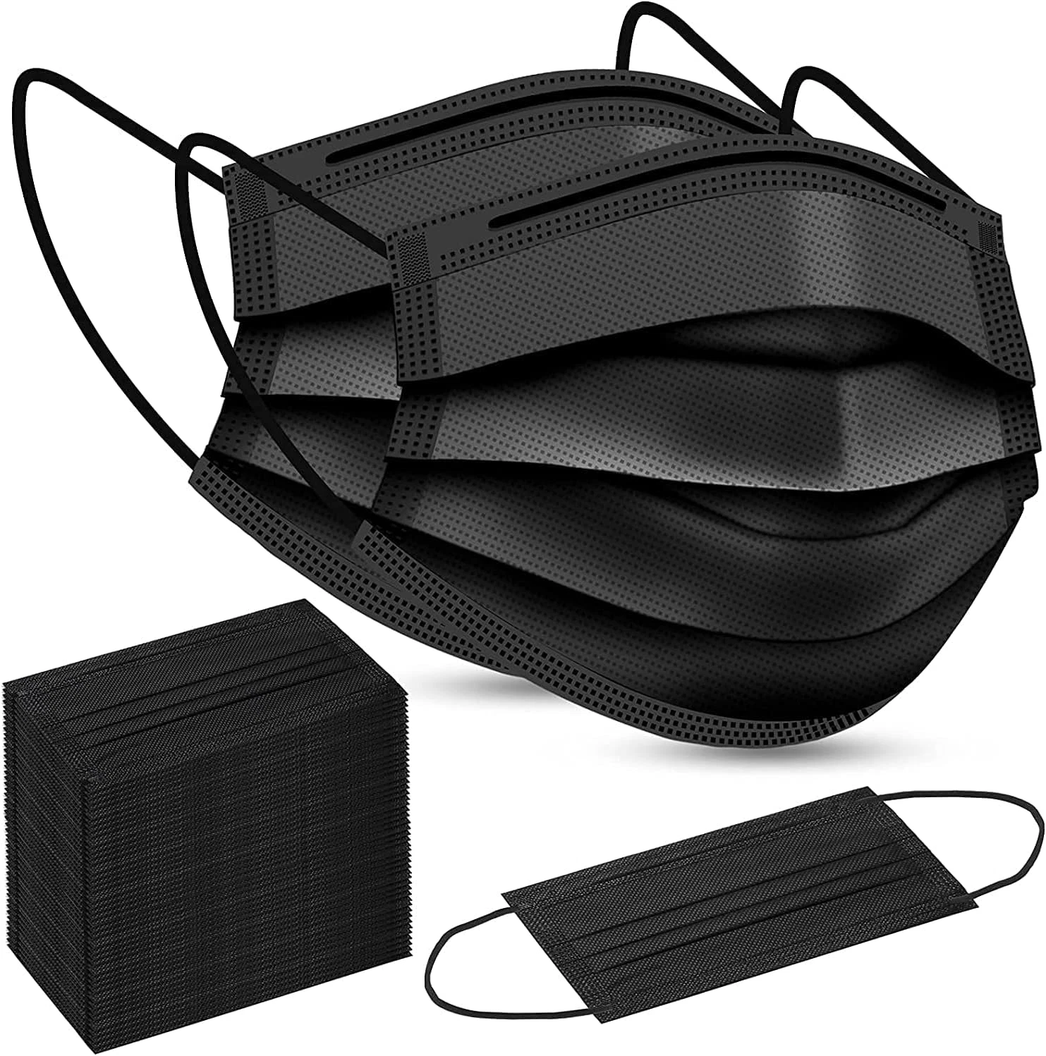 100 Pack Disposable Face Masks, 3 Ply Filter Protection Disposable Face ...