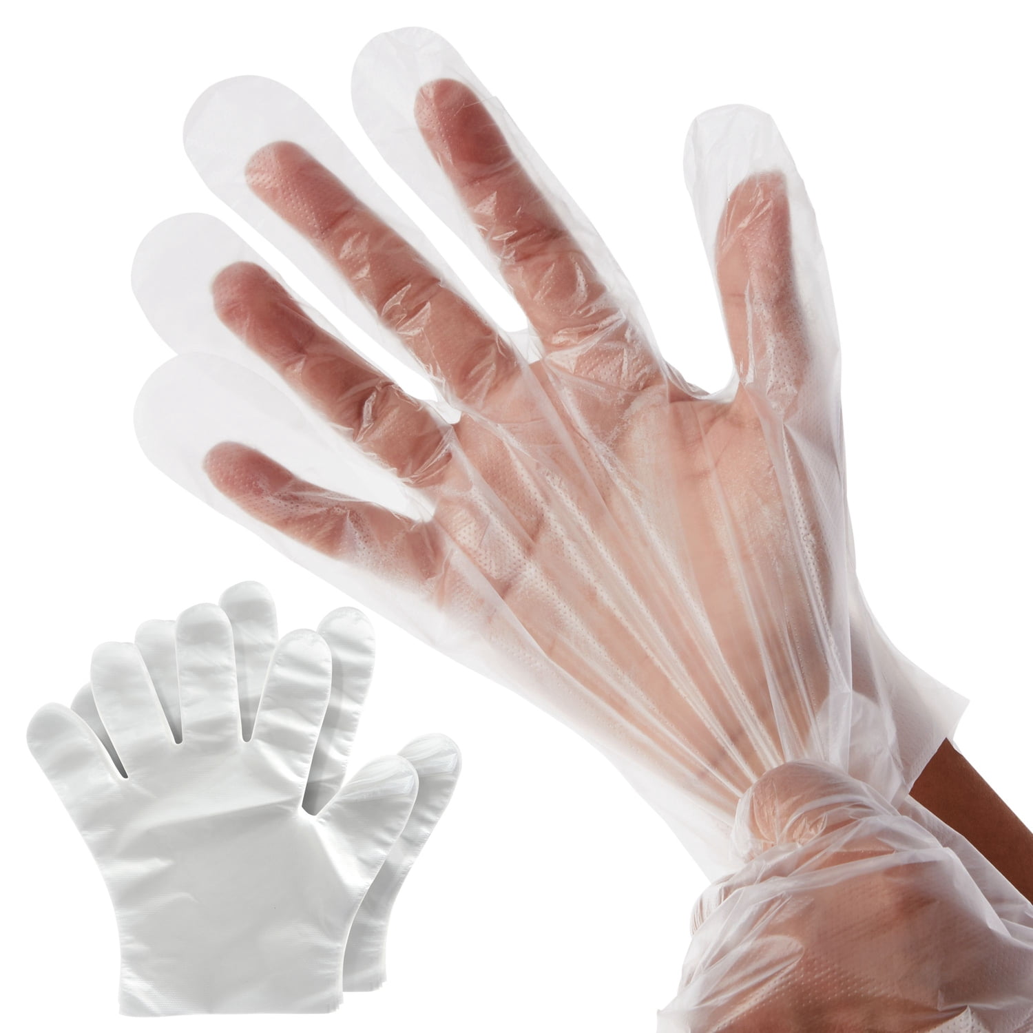 Juvale 100-Pack Disposable Food Safe Gloves, Clear Plastic Gloves for ...