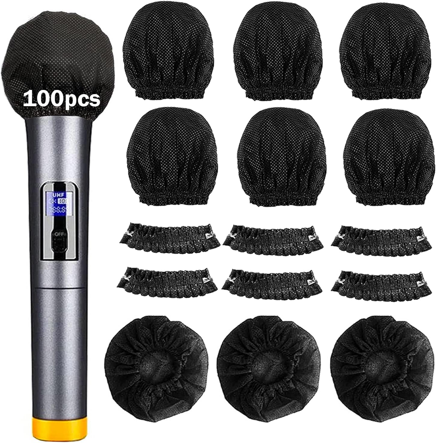 100-Pack Disposable Microphone Covers,Non-Woven, Odorless,Windscreen ...