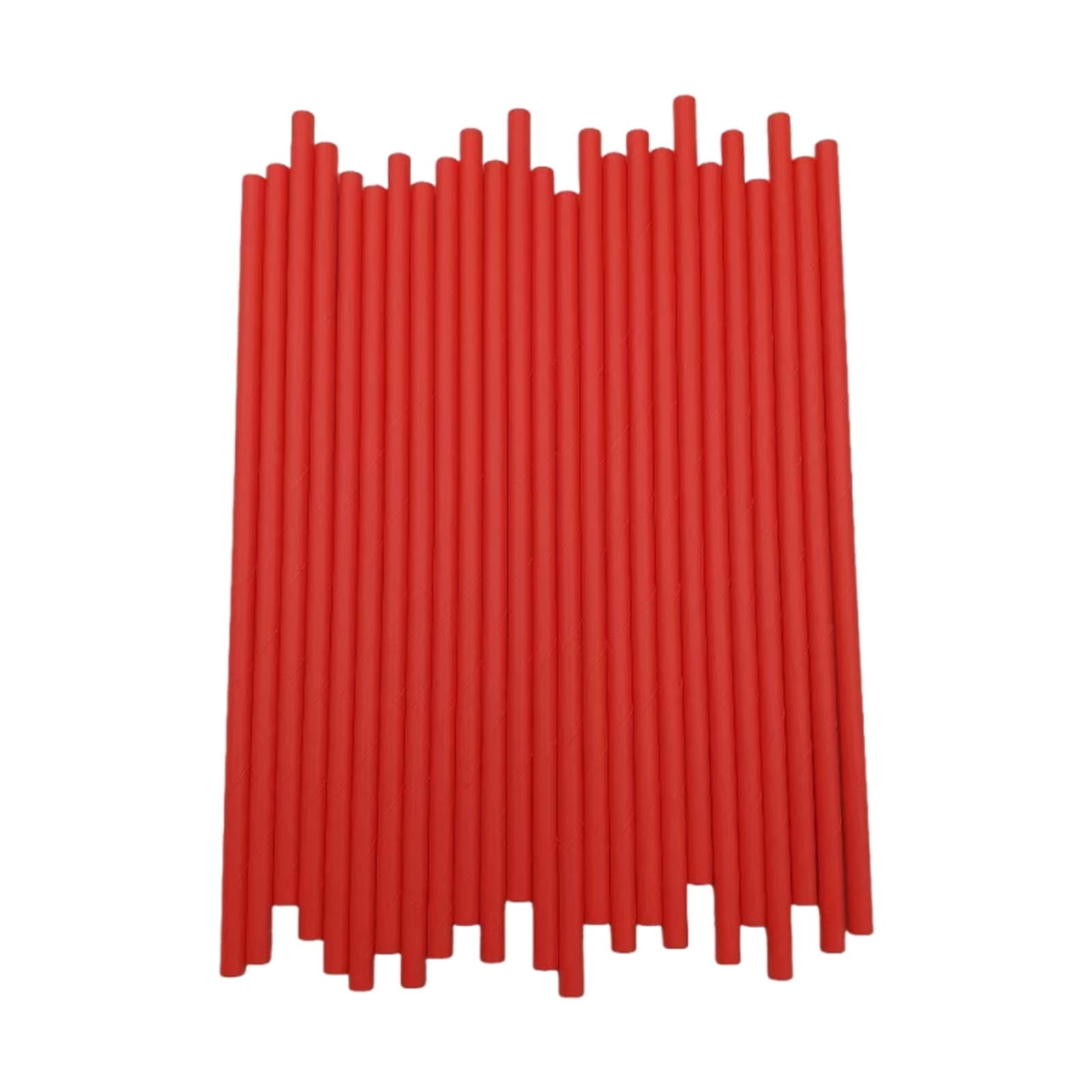 100-Pack Disposable Red Paper Straws - Biodegradable Kraft Paper ...