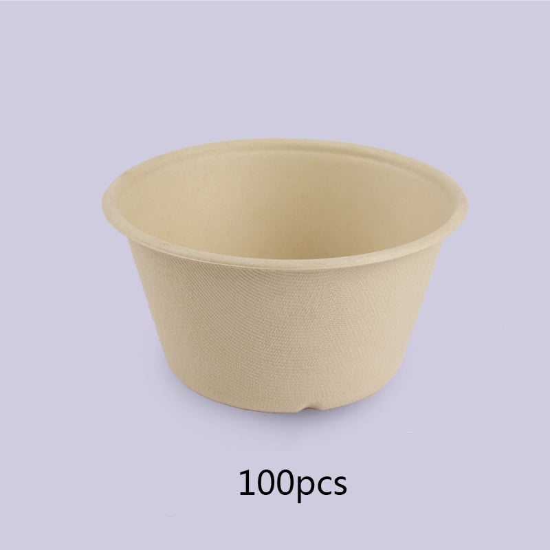 100 Pack Disposable Salad Bowls Large Soup Paper Bowls Bulk for Milk ...