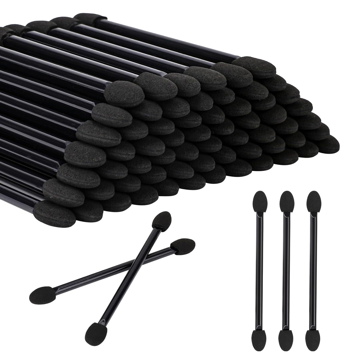 100 Pack Double-Head Eyeshadow Brushes, Eyeshadow Sponge Applicator ...