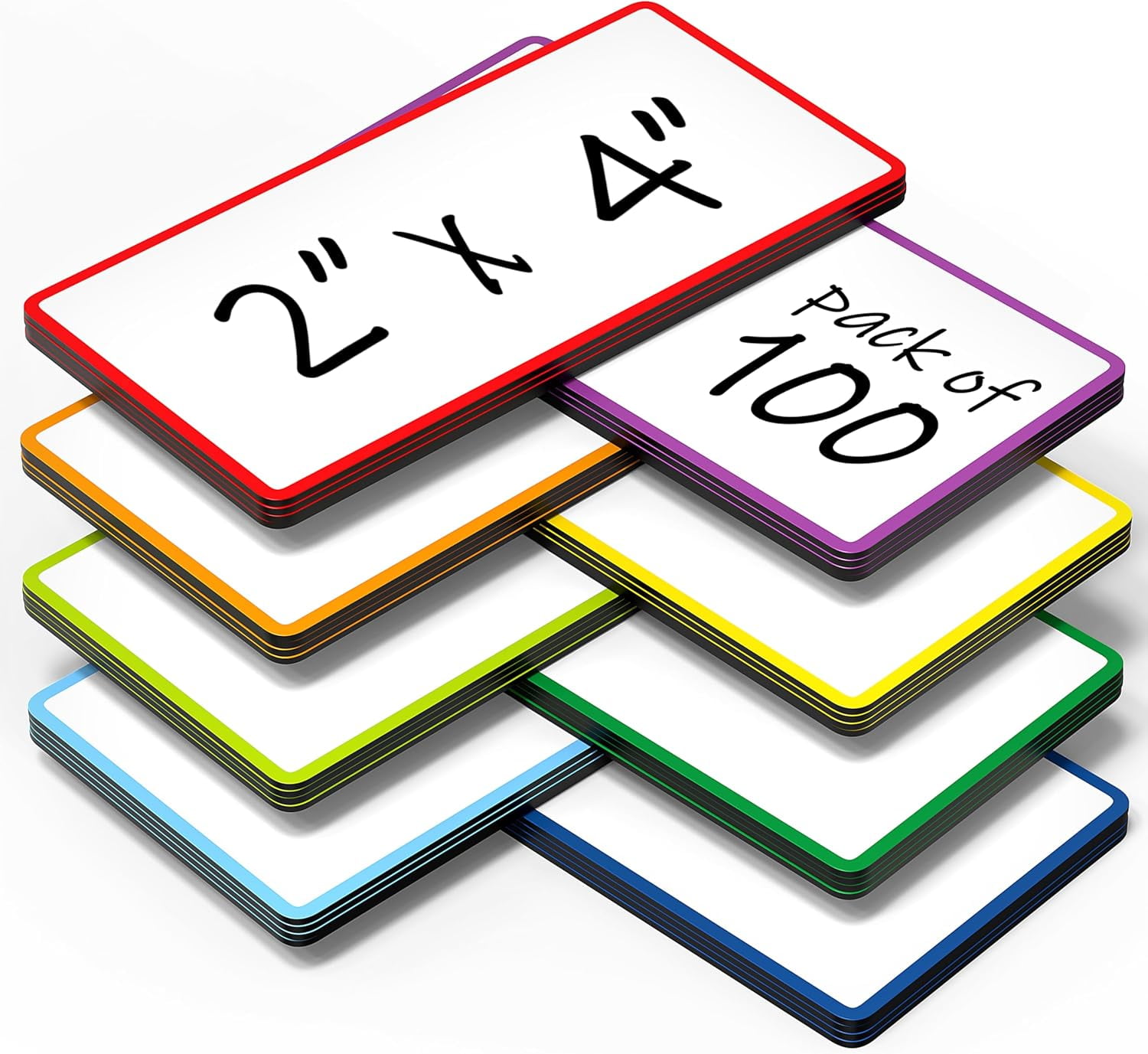 100 Pack Dry Erase Magnetic Labels 2x4 in - Magnetic Name Tags for ...