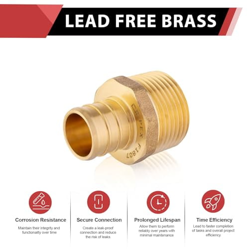 100-Pack EFIELD 3/4-inch Pex Crimp Fittings,3/4 Inch x 3/4 Inch NPT Male NPT Adapters, ASTM ...