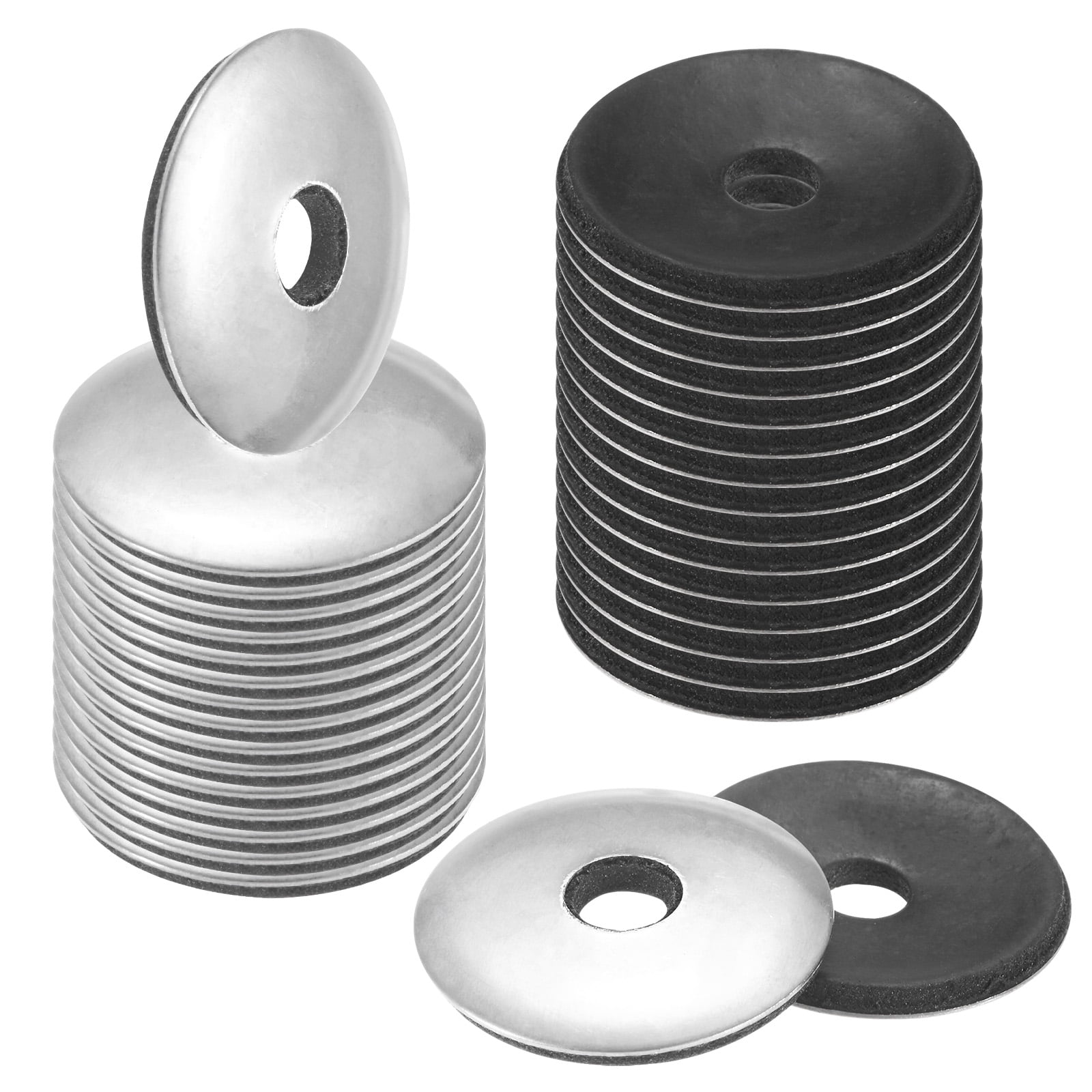 100-Pack EPDM Bonded Sealing Rubber Washers, 304 Stainless Steel 1/4" x ...