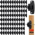 100 Pack Electric Wire Fence Insulators, Black Wood Post Claw ...