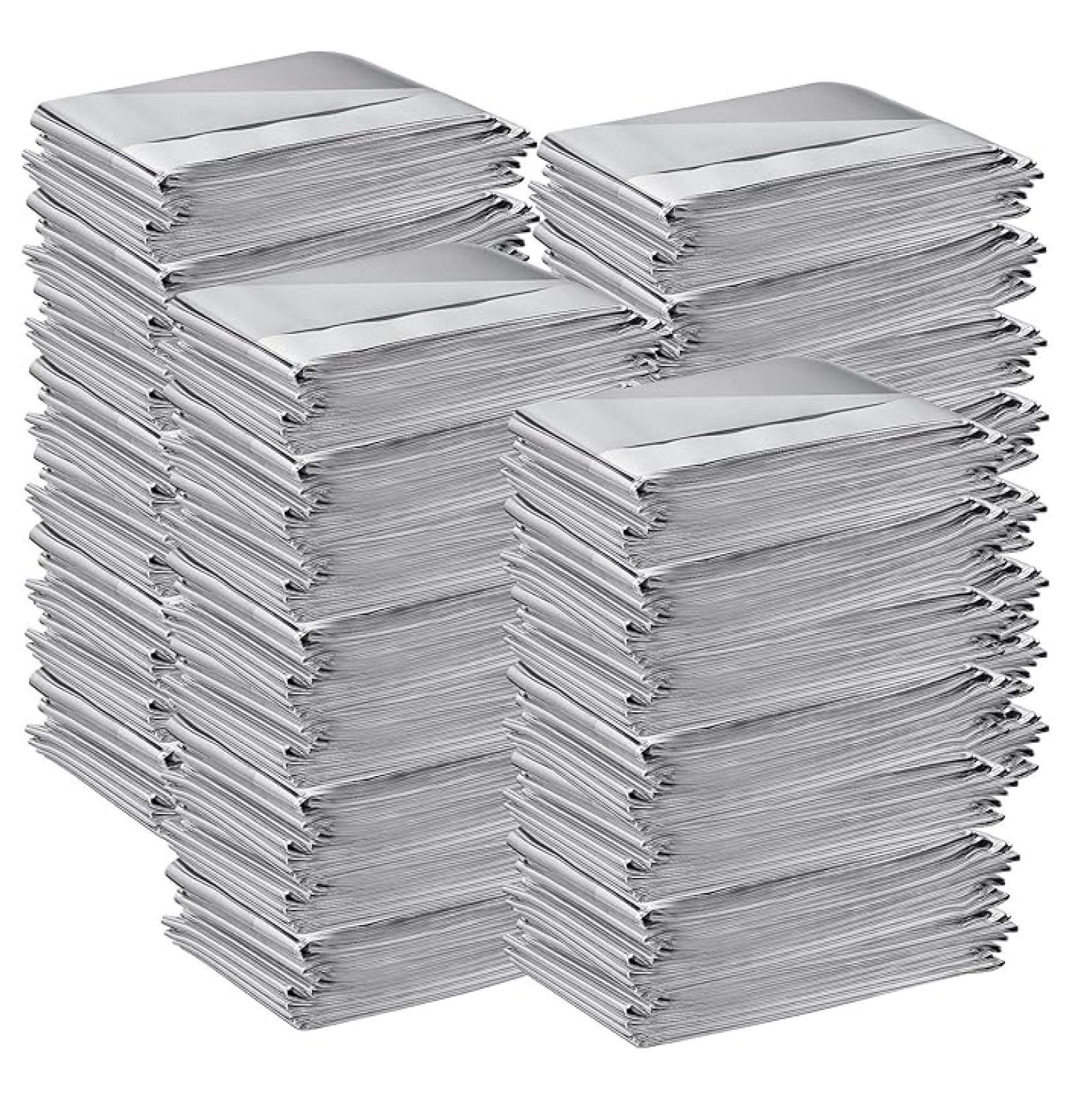 100 Pack Emergency Thermal Blankets Bulk 64 x 84 Disposable Space ...