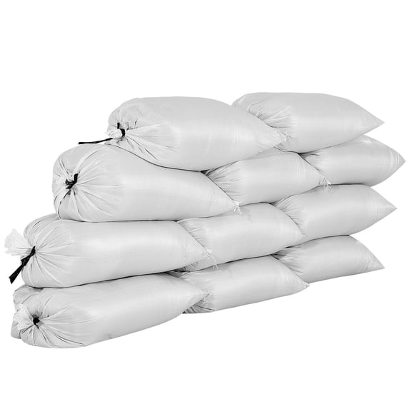 100 Pack Empty Sandbags 16x26 in Heavy Woven Polypropylene Ties 50lb ...