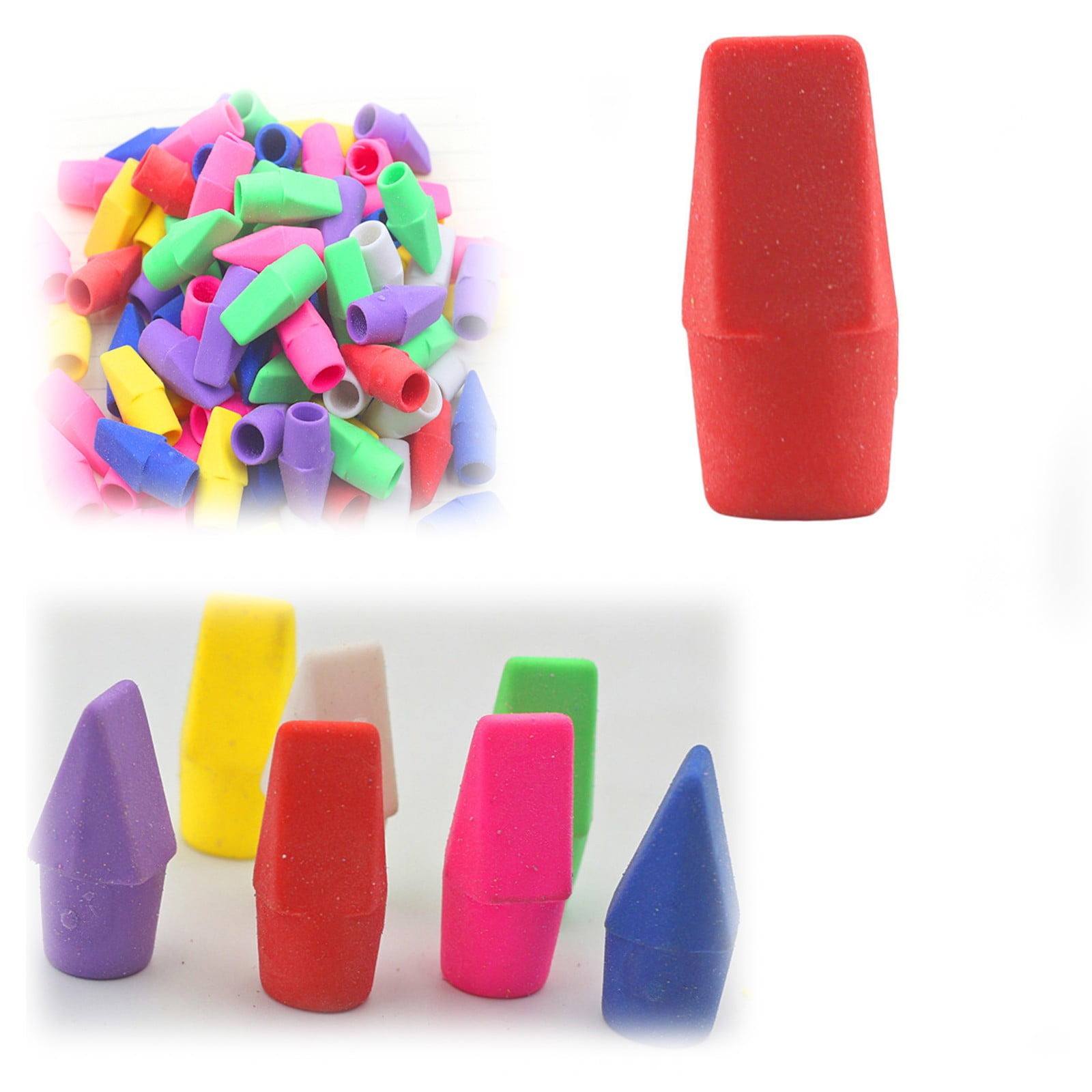 100 Pack Erasers Clearance!Pencil Top Erasers, Cap Erasers, Pencil ...