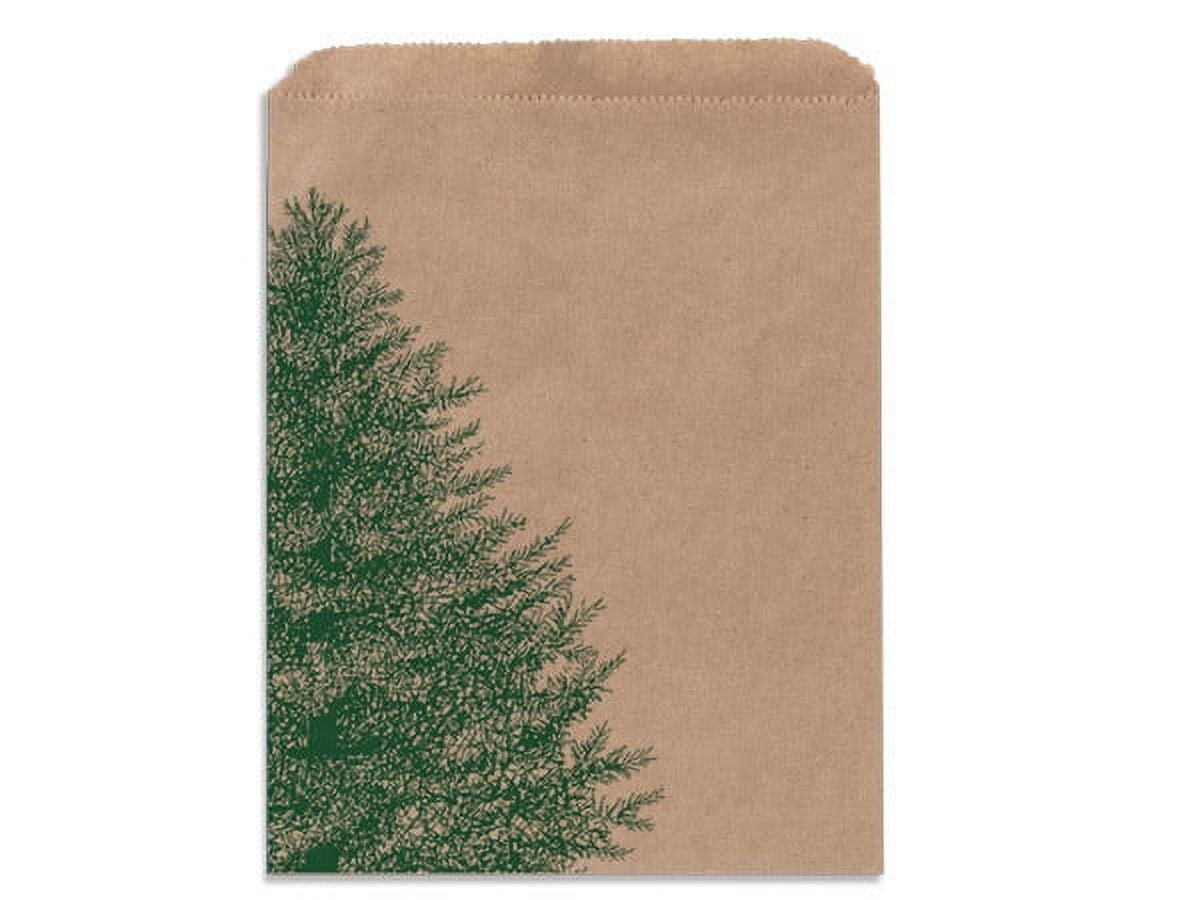 100 Pack, Evergreen Kraft Paper Merchandise Bags, 6.25X9.25" for Food ...