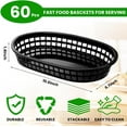 100 Pack Fast Food Baskets - 10.5 x 7 Inch Black Restaurant Tray ...