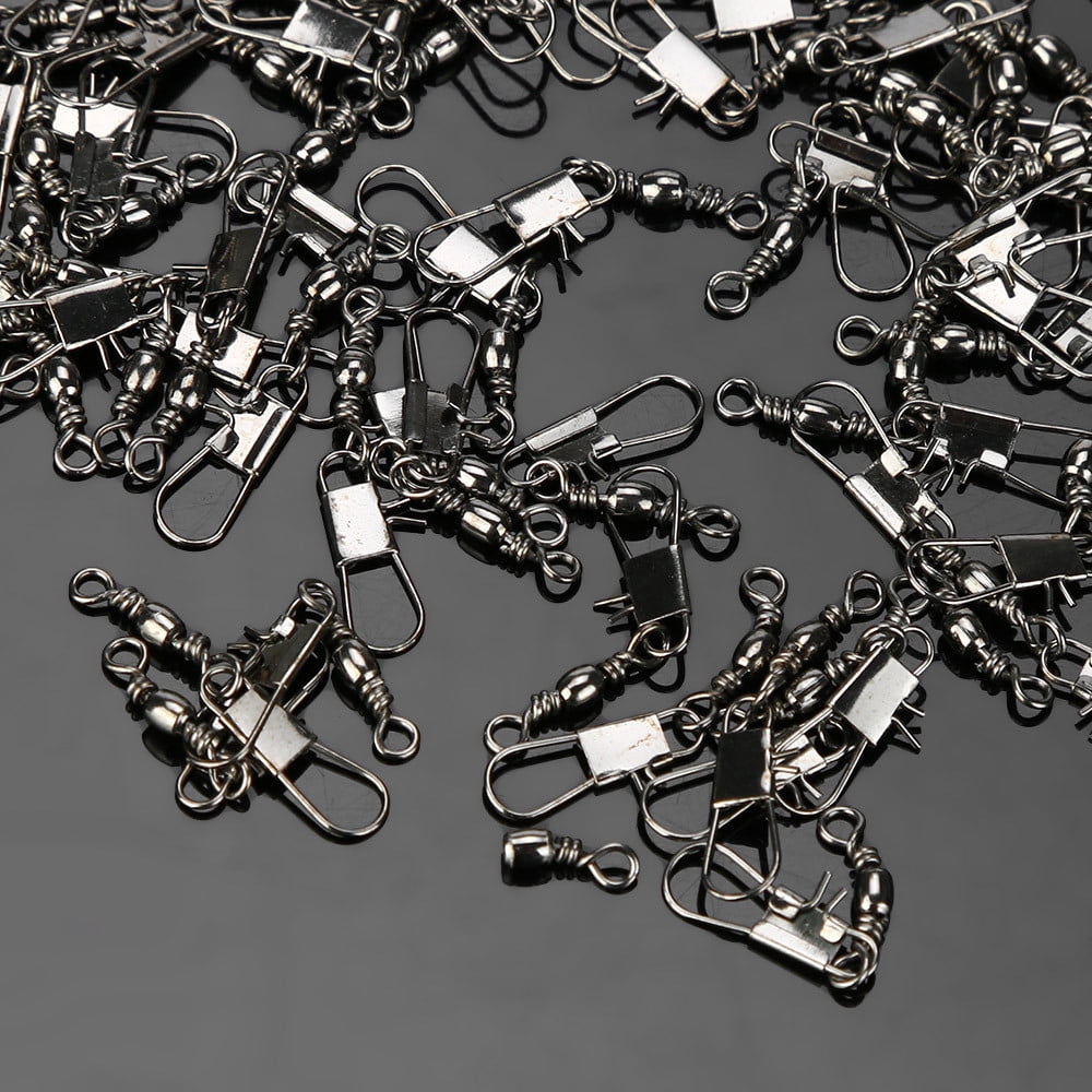 100-Pack Fishing Barrel Swivel Connectors - Durable Snap-On Pins for ...