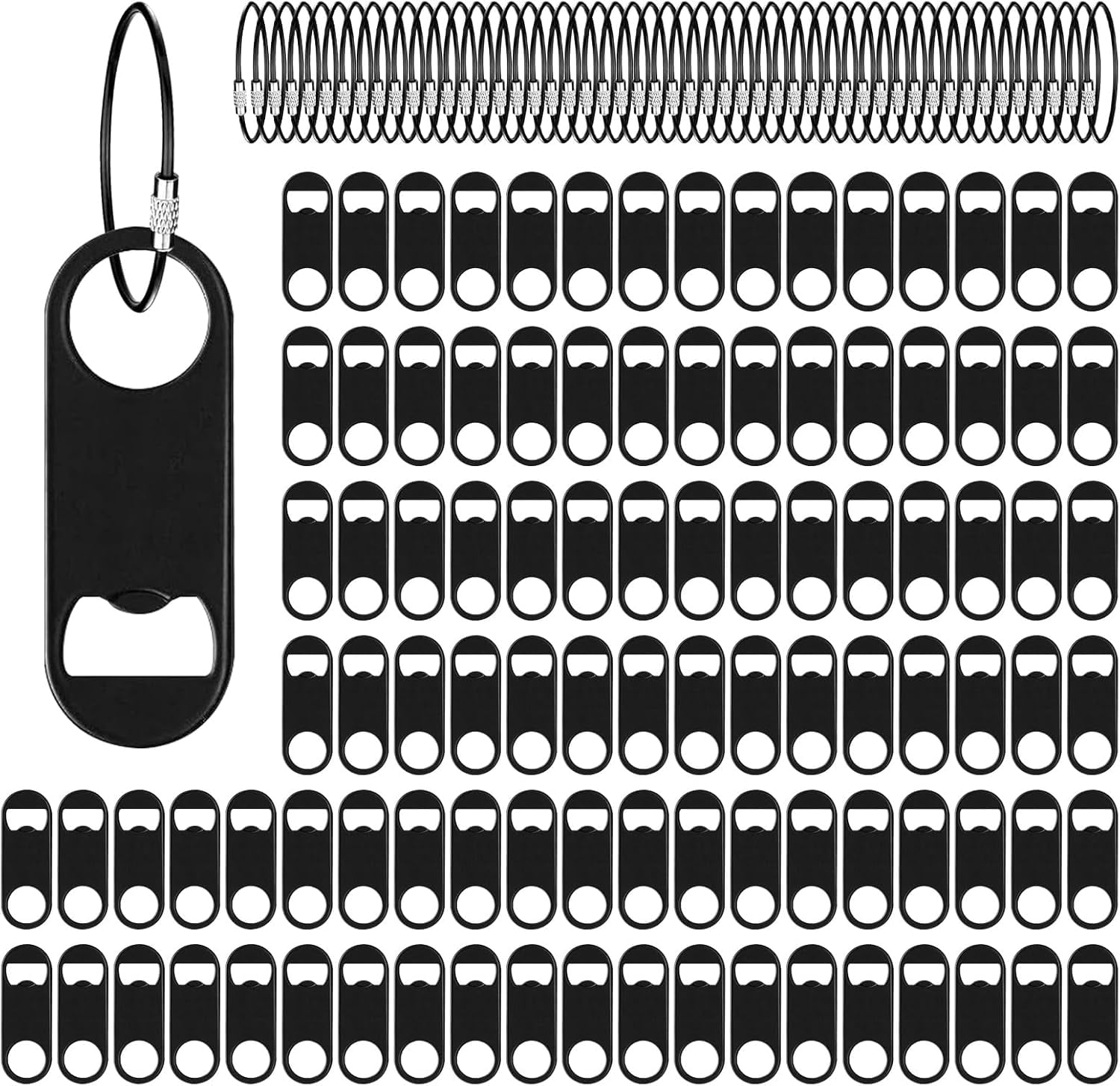 100 Pack Flat Beer Bottle Opener, 3.5 inch Stainless Steel Flat Bottle ...