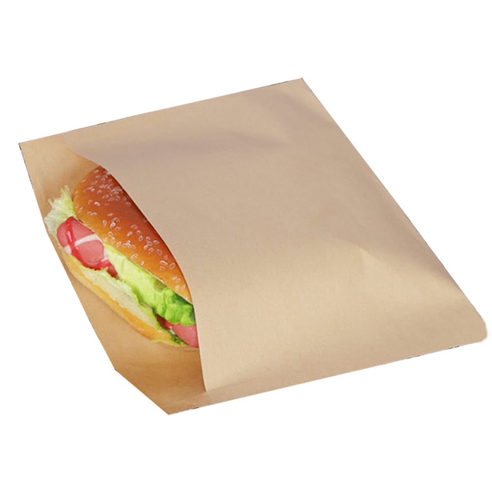 100 Pack Flat Kraft Paper Sandwich Bags, Brown Unbleached Wrap Sheet ...