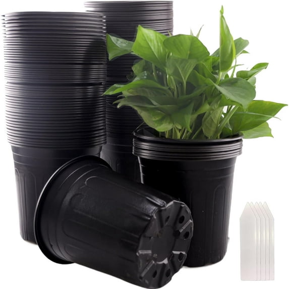 100 Pack Flexible Plant Nursery Pots, Nursery Pots Plastic Seedling ...