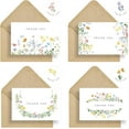 100 Pack Floral Thank You Cards with Envelopes, Watercolor Wildflowers ...
