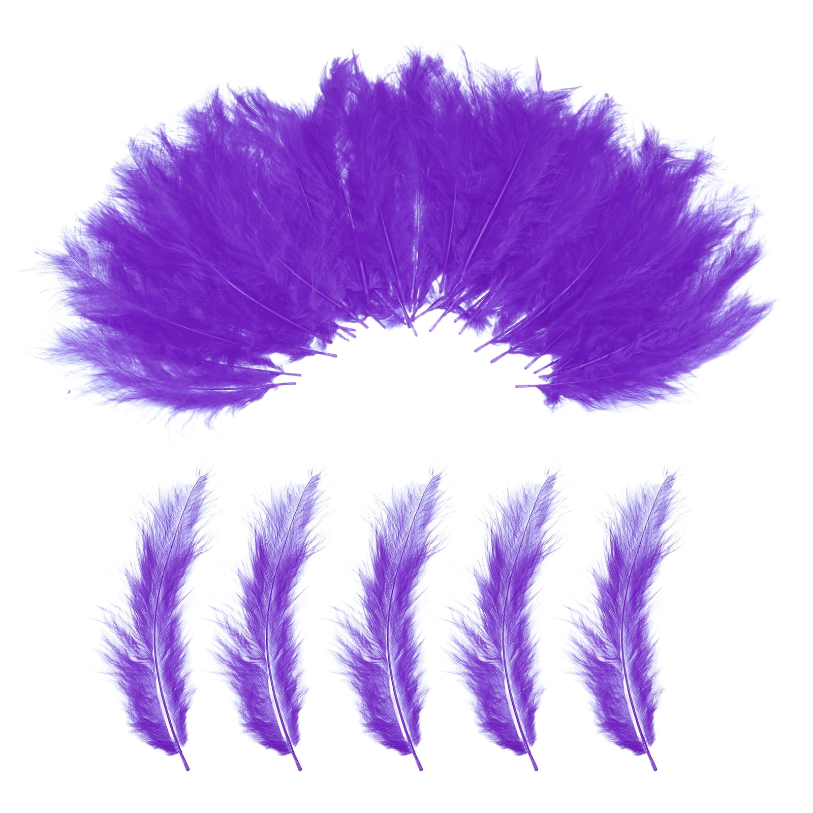 100 Pack Fluffy Turkey Marabou Feather,Purple Natural Turkey Feather ...
