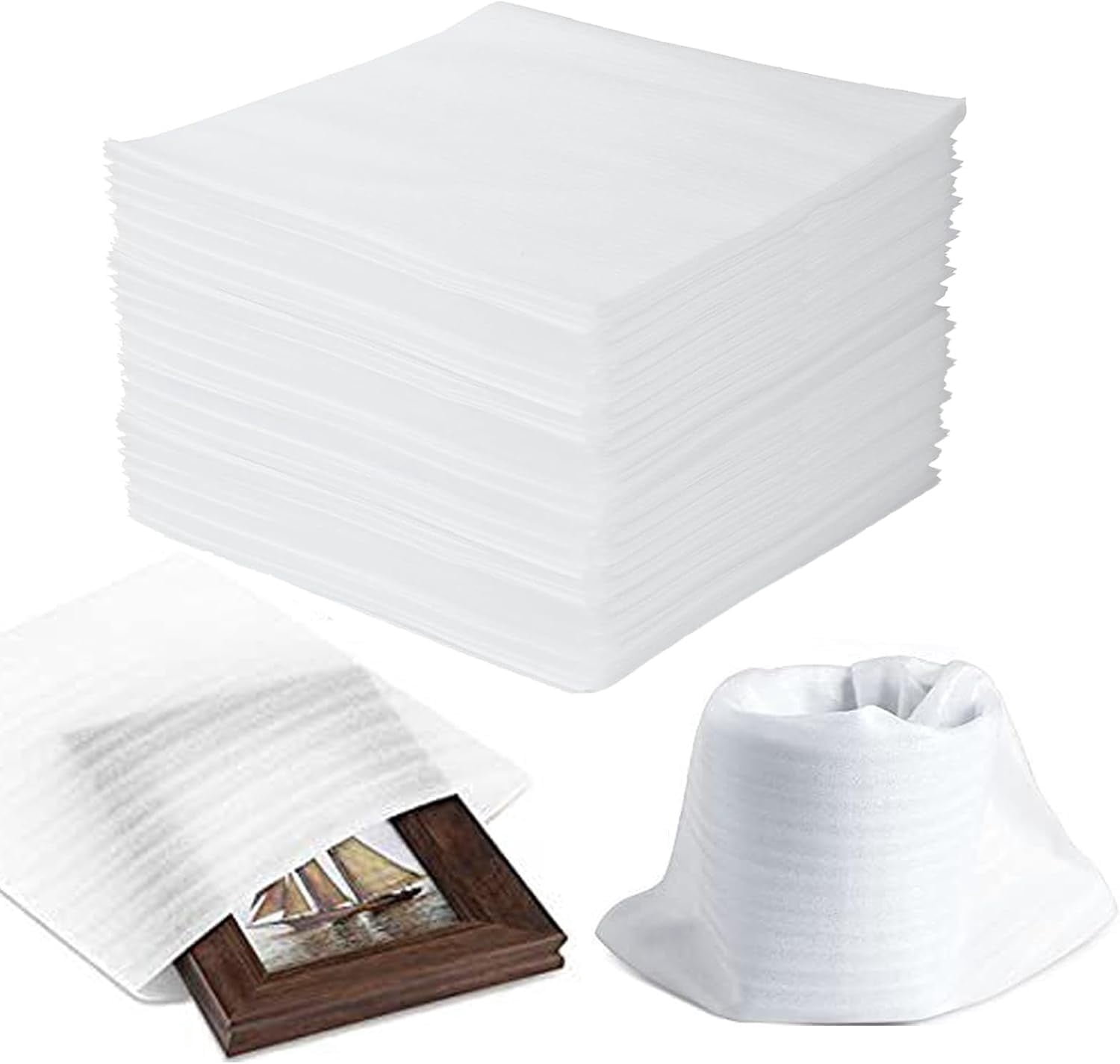 100 Pack Foam Pouches 8x8 inch, Cushion Foam Wrap Pouches for ...