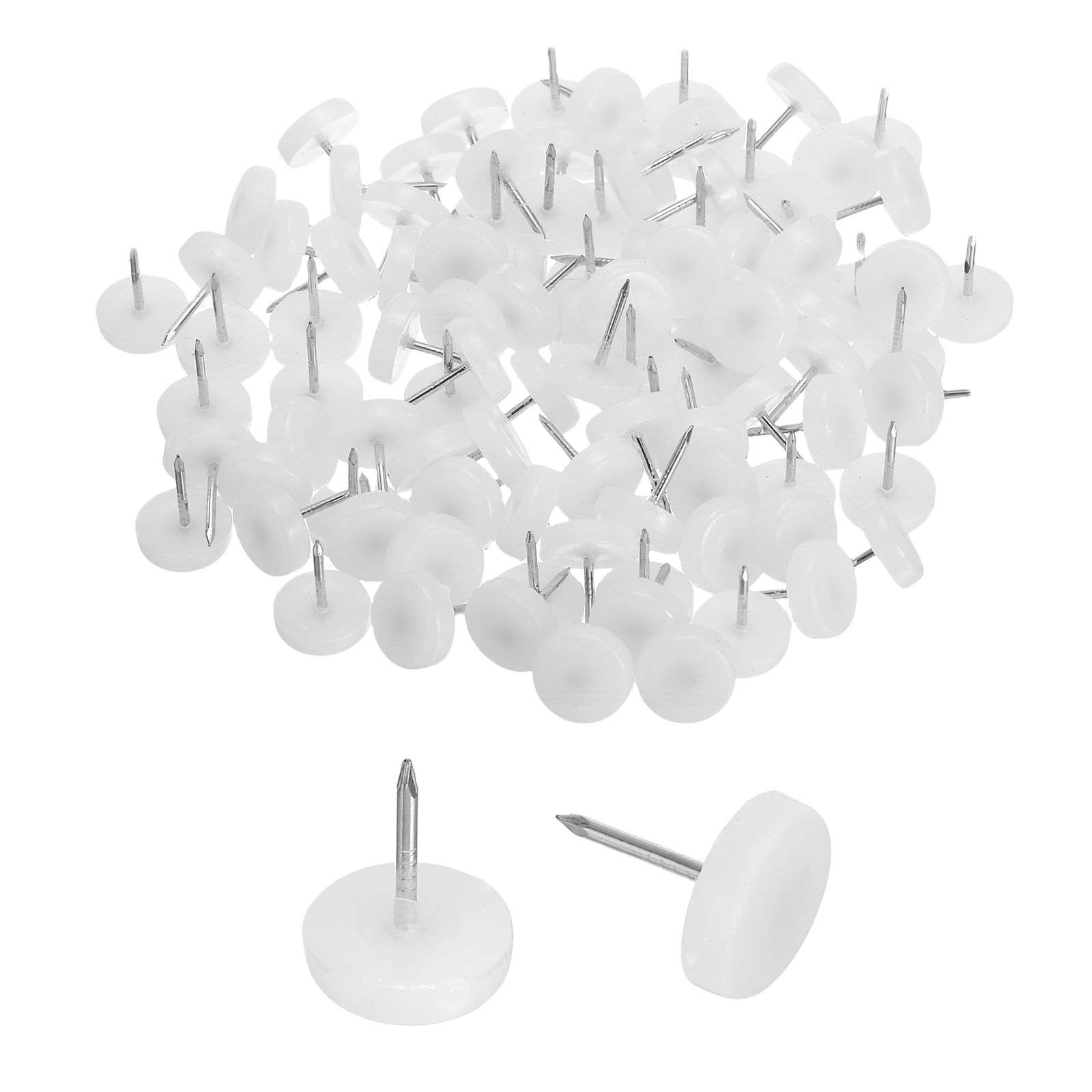 100 Pack Furniture Sliders, 14mm Round Plastic Furniture Guides Nail-on ...