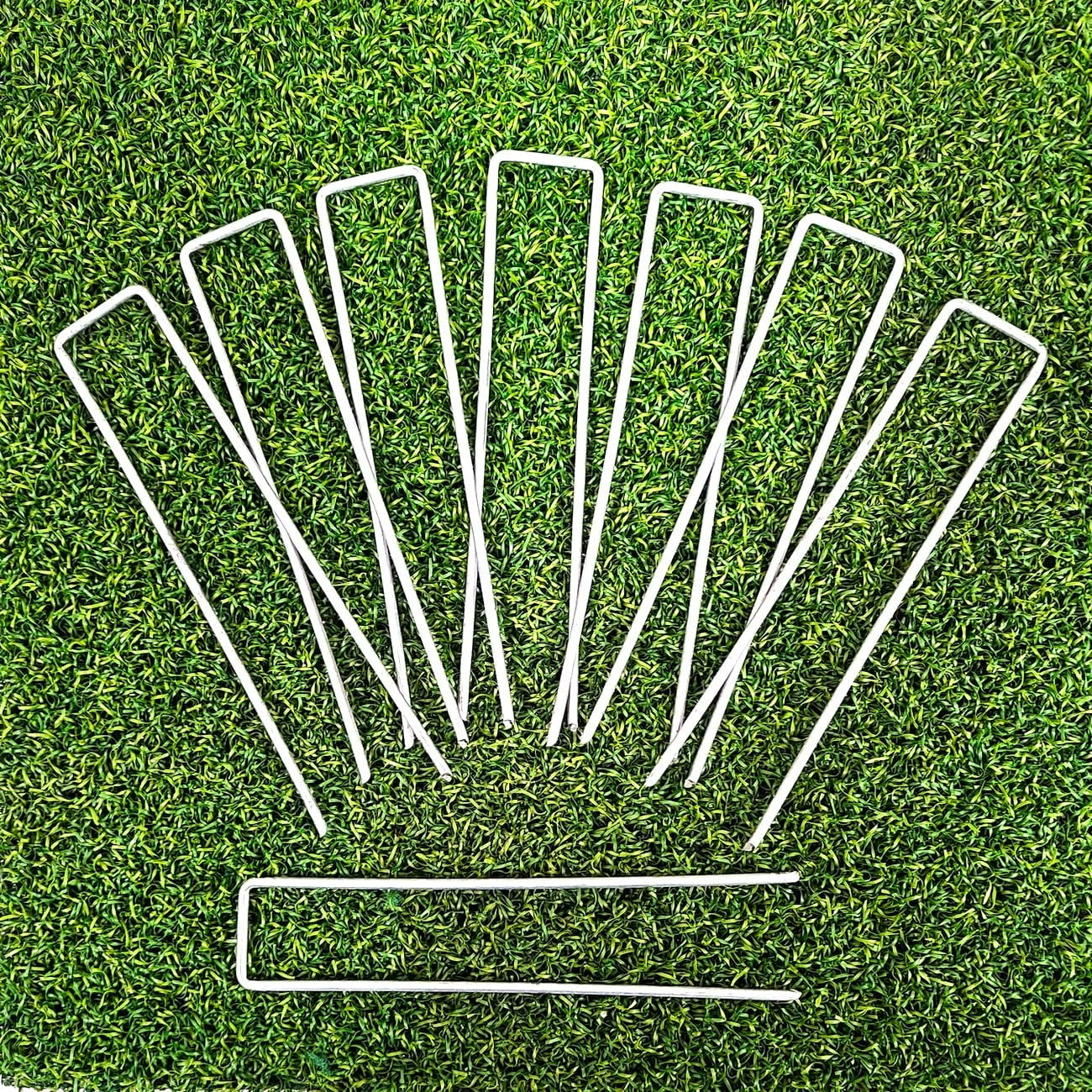 100-Pack GALVANIZED 6 Inch Garden Stakes, Landscape Staples, U-Type ...