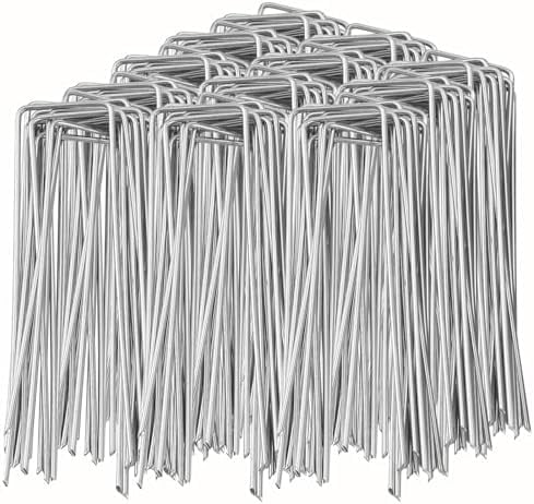 100 Pack Garden Landscape Staples, 6 Inch 11 Gauge Galvanized Garden ...