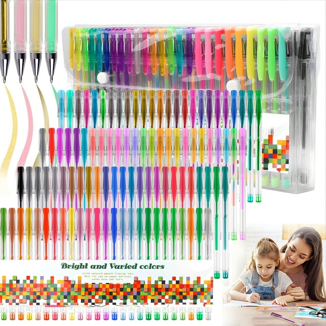 100 Pack Gel Pens Set, Color Art Gel Pen with 100 Colors for Adult Kids ...
