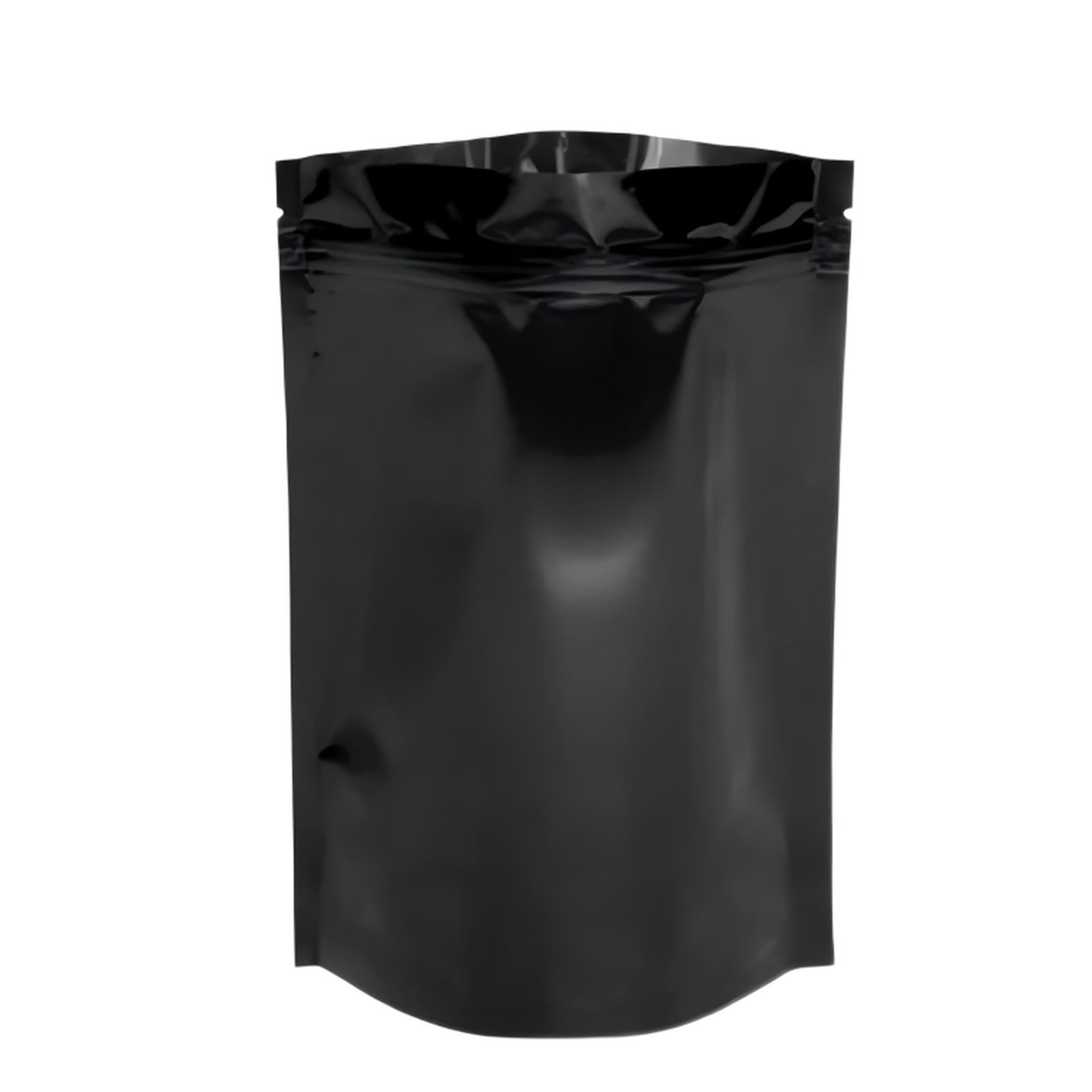 100 Pack Glossy Black Mylar Stand Up Bags - 5.5x7.8 Inches Resealable ...