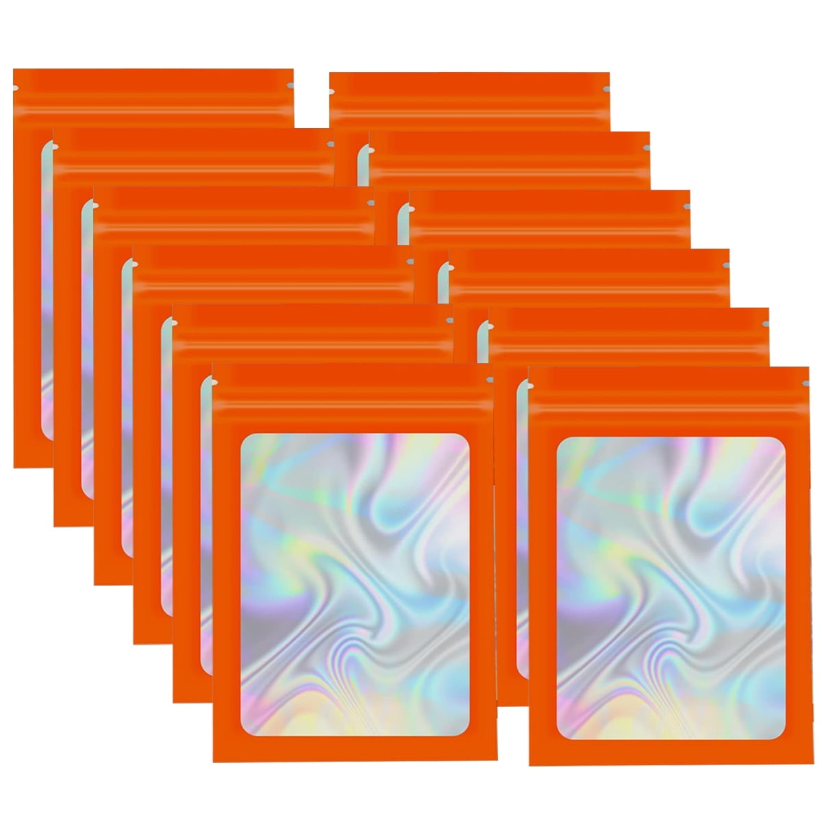 100 Pack Gradient Holographic Bags,Mylar Resealable Bags with Zipper ...