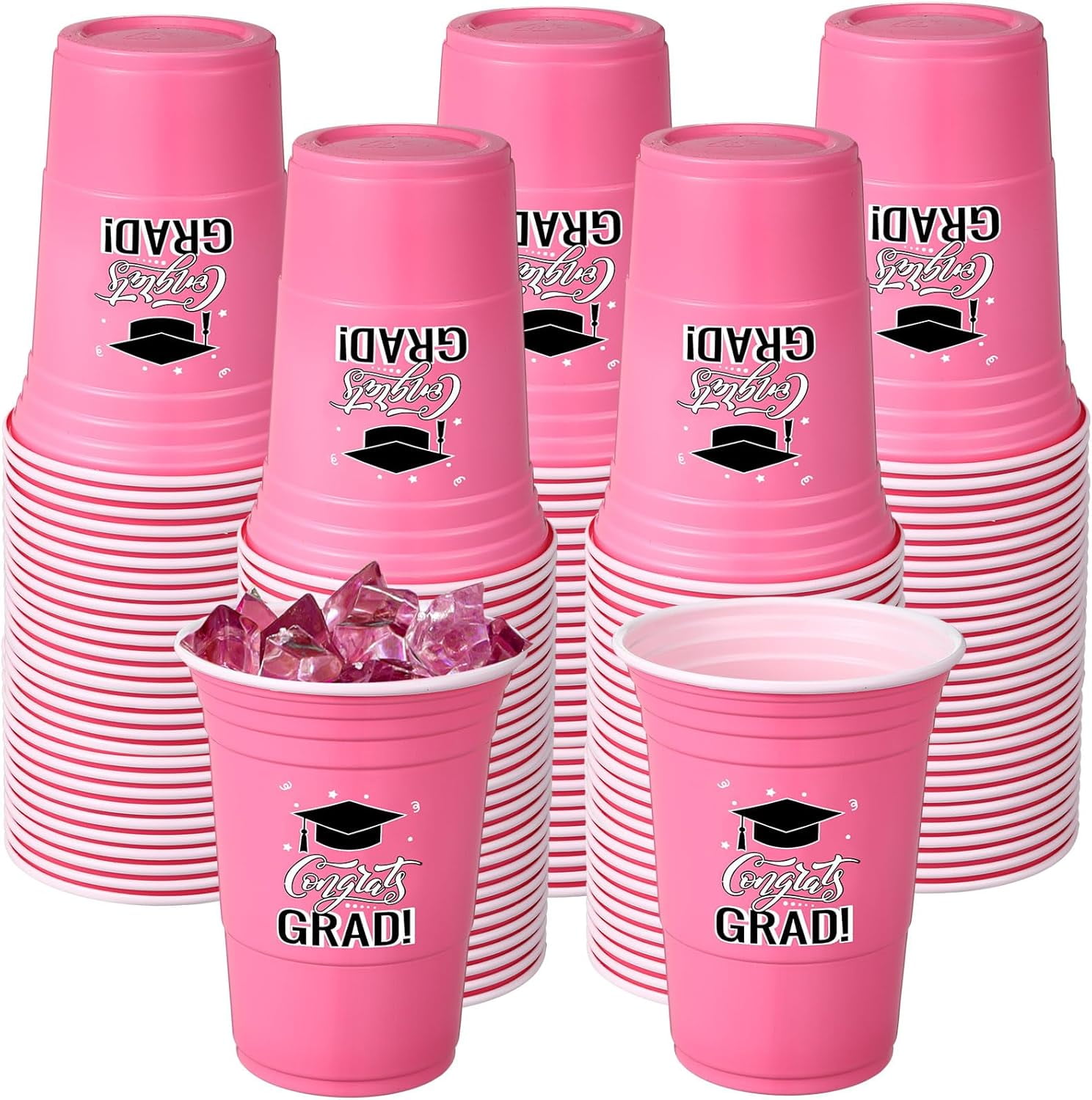 100 Pack Graduation Cups Bulk 16 oz Congrats Grad Cups 2025 Disposable ...