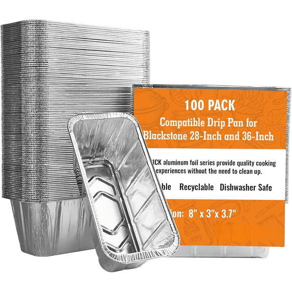 100 Pack Grease Cup Liners for Blackstone 17"/28"/36" Griddle, Drip Pan ...