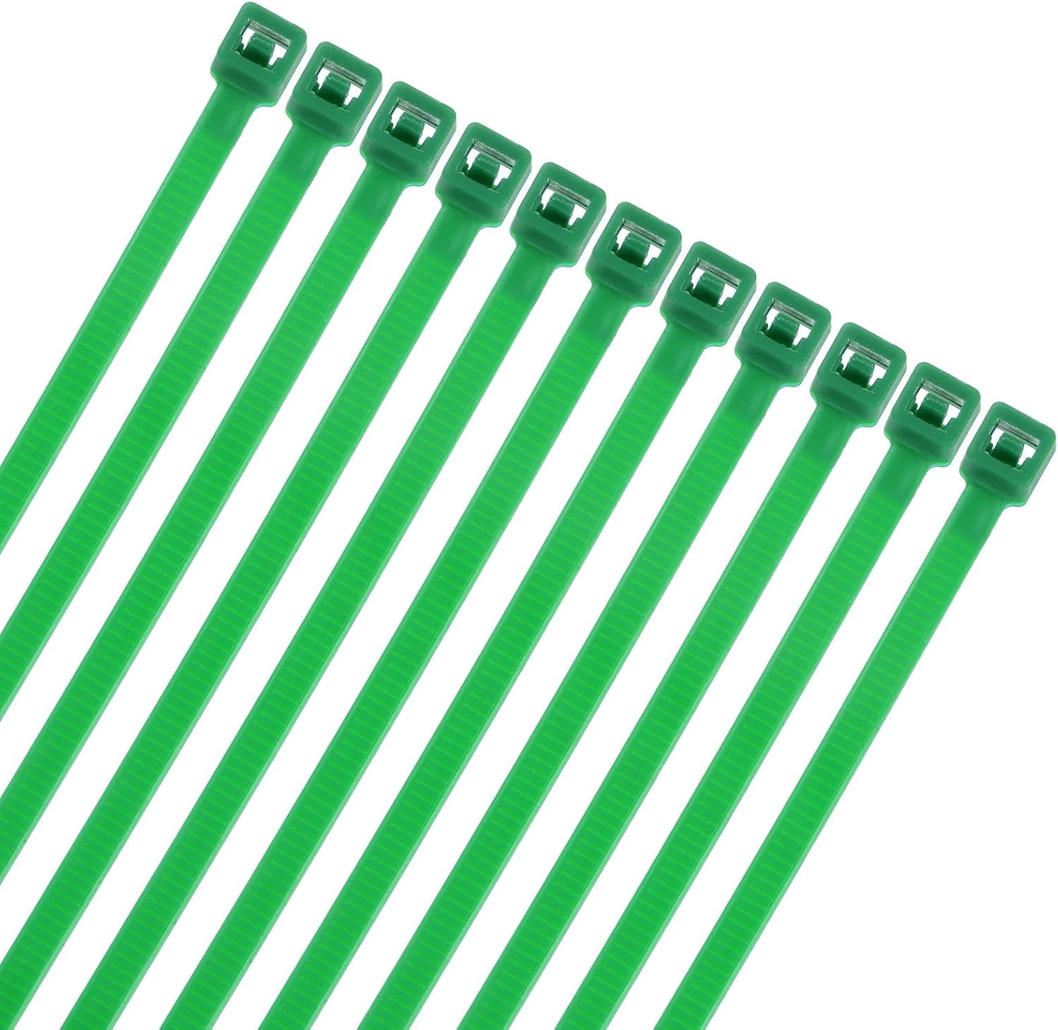 100-Pack Green Cable Zip Ties, 12 Inch Self-Locking Garden Nylon Wire ...