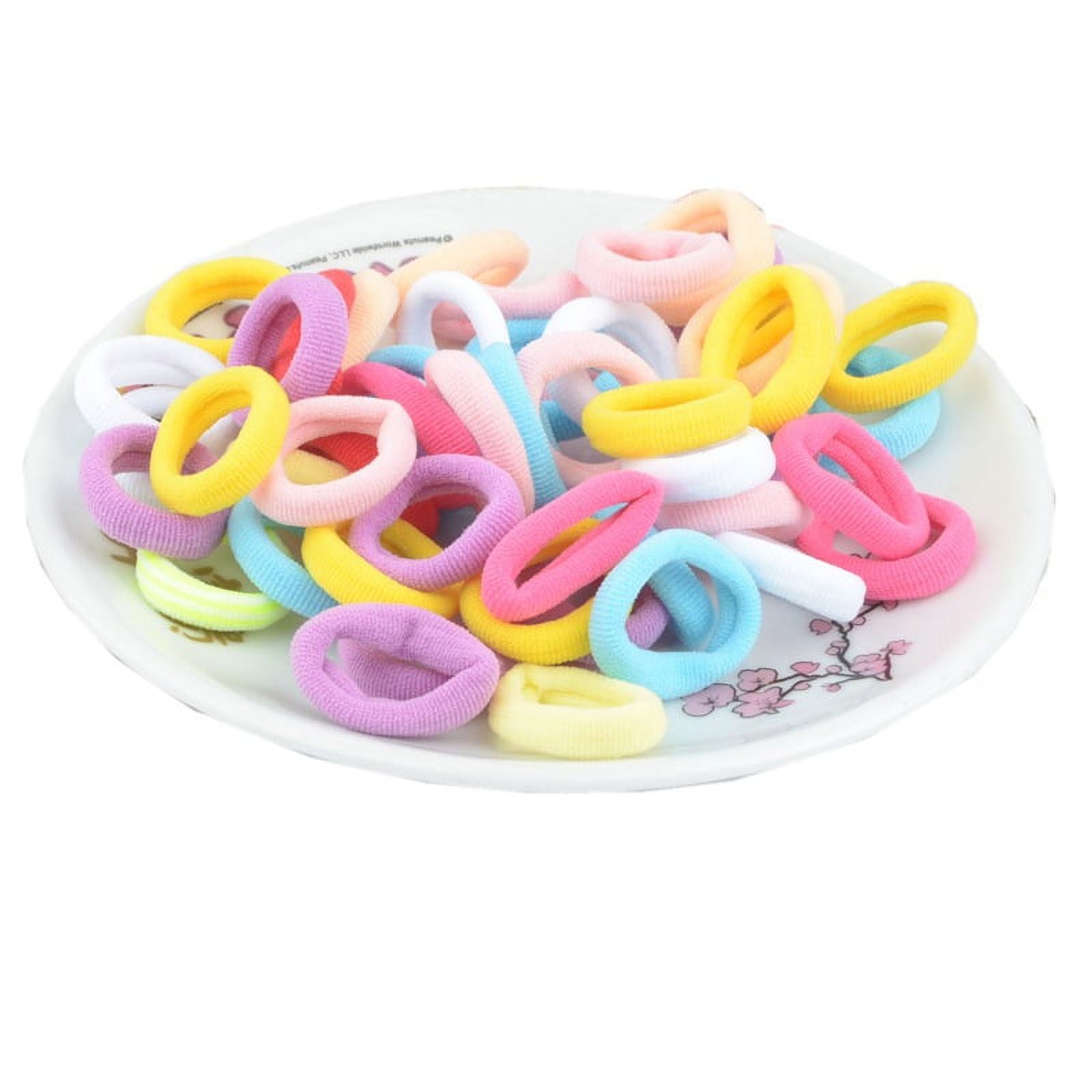 100 Pack Hair Ties Baby Toddlers Girls Elastics Hair Bands Black ...