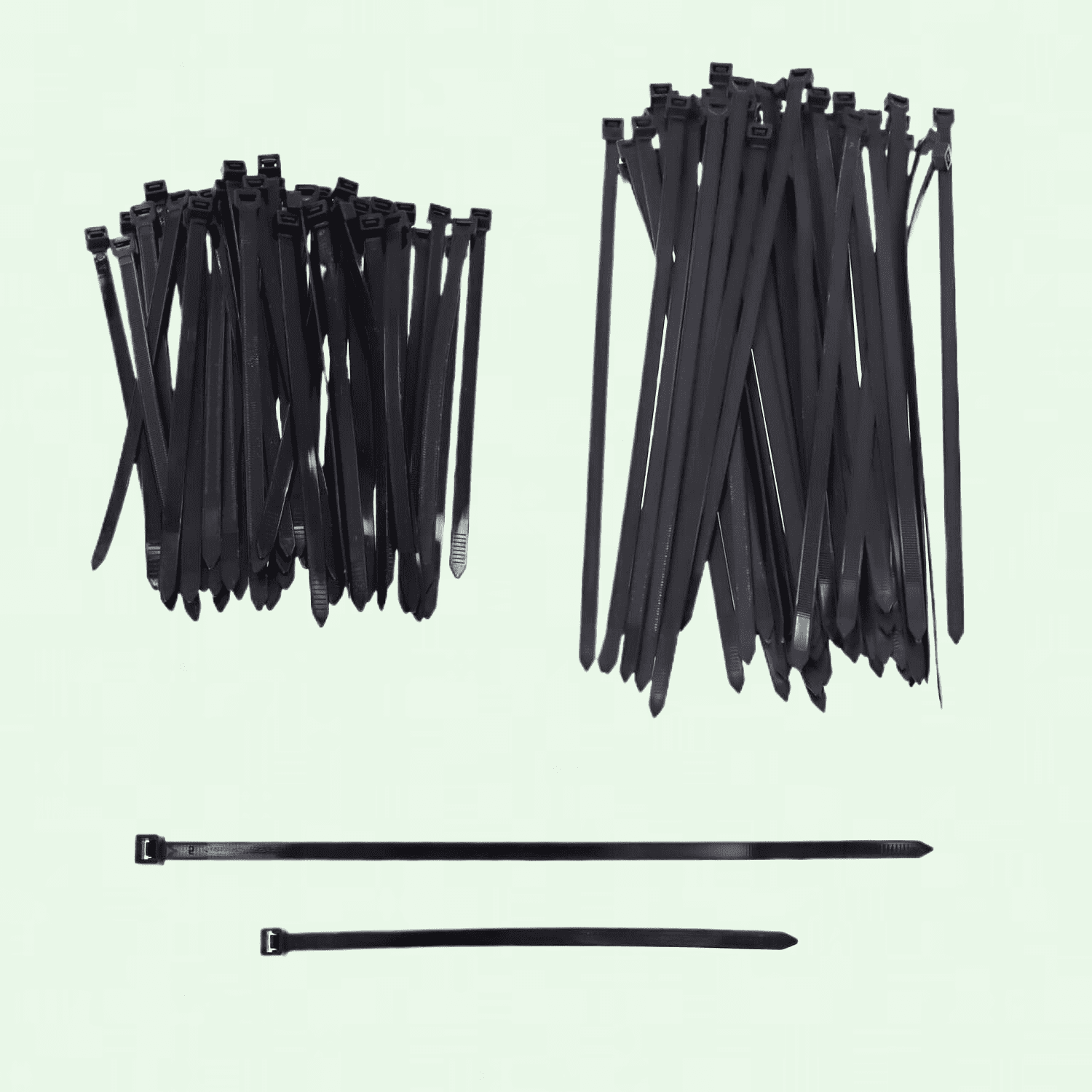 100 Pack Black Heavy Duty Cable Ties, 200mm/300mm, 7.6mm Nylon Zip Ties ...