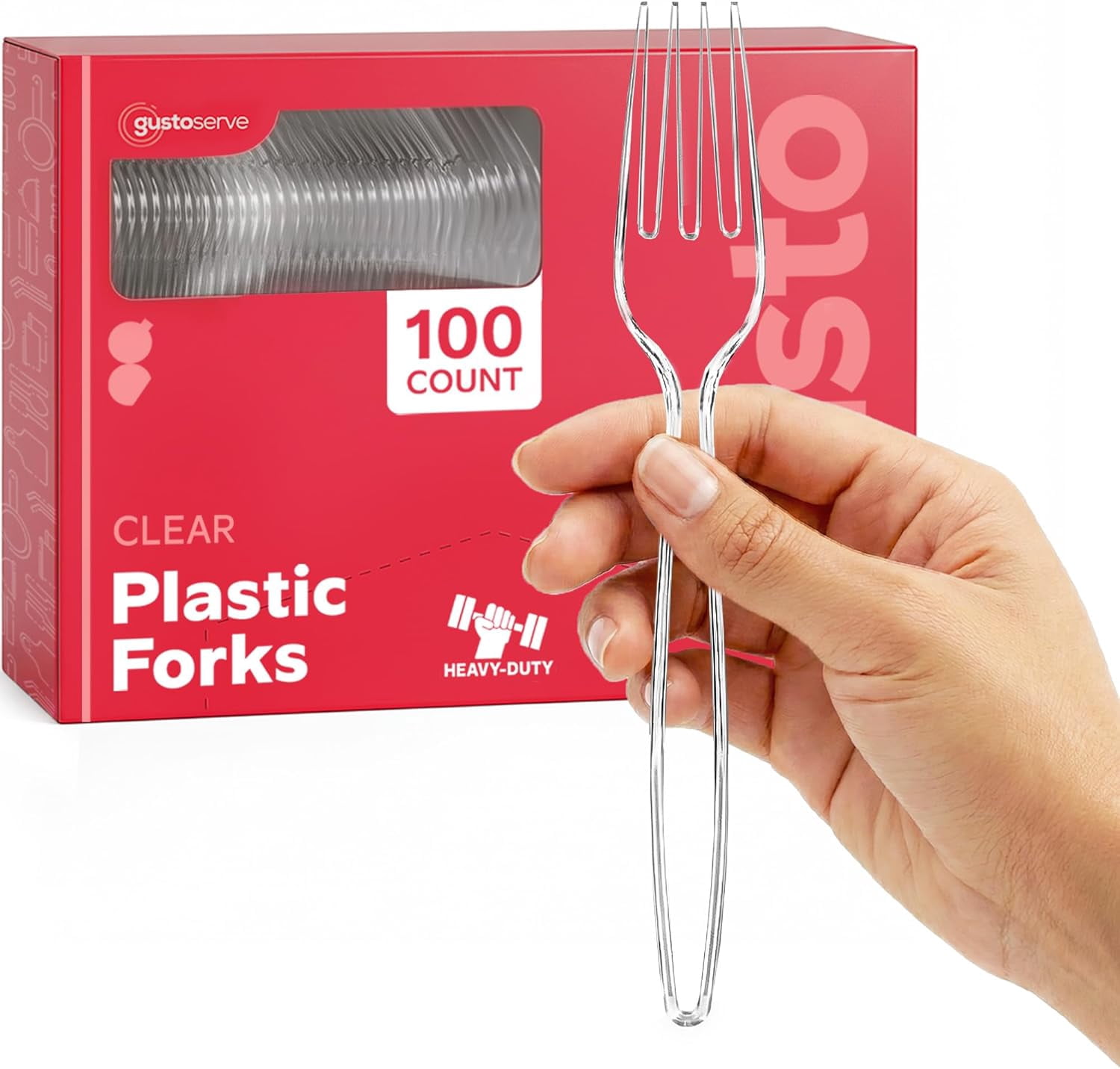 [100 Pack] Heavy Duty Disposable Clear Plastic Forks - Basic Cutlery ...