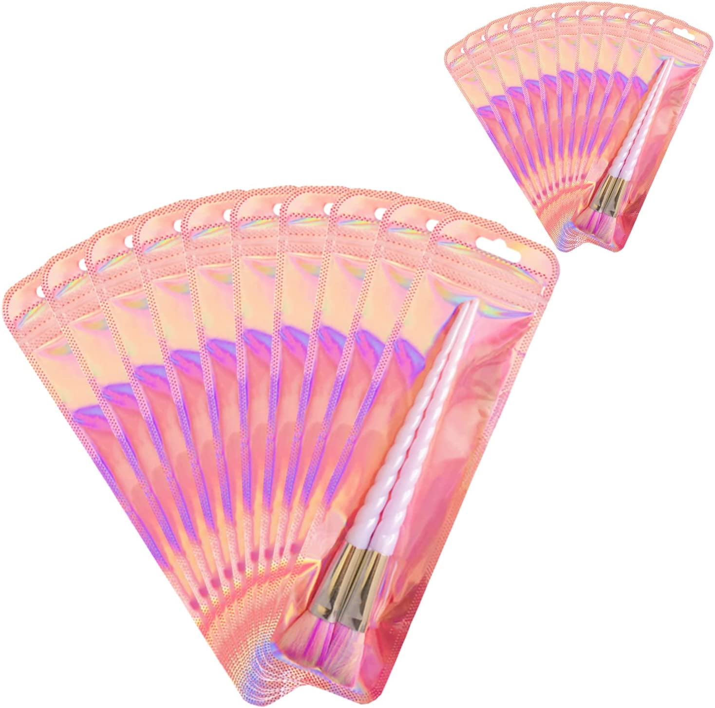 100 Pack Holographic Packaging Bags for Small Business,Clear Beadable ...