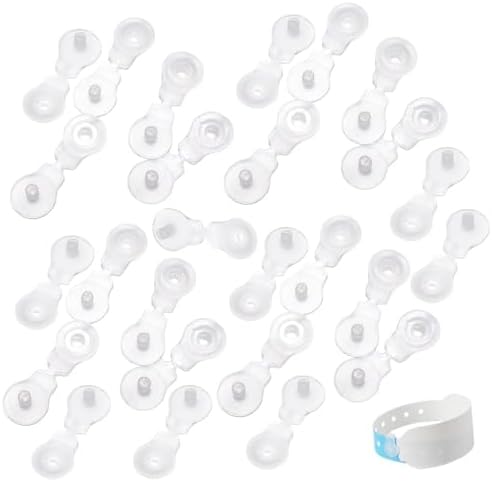 100 Pack Hospital Wristbands Snap Buckle Disposable Secure Lock Clip ...