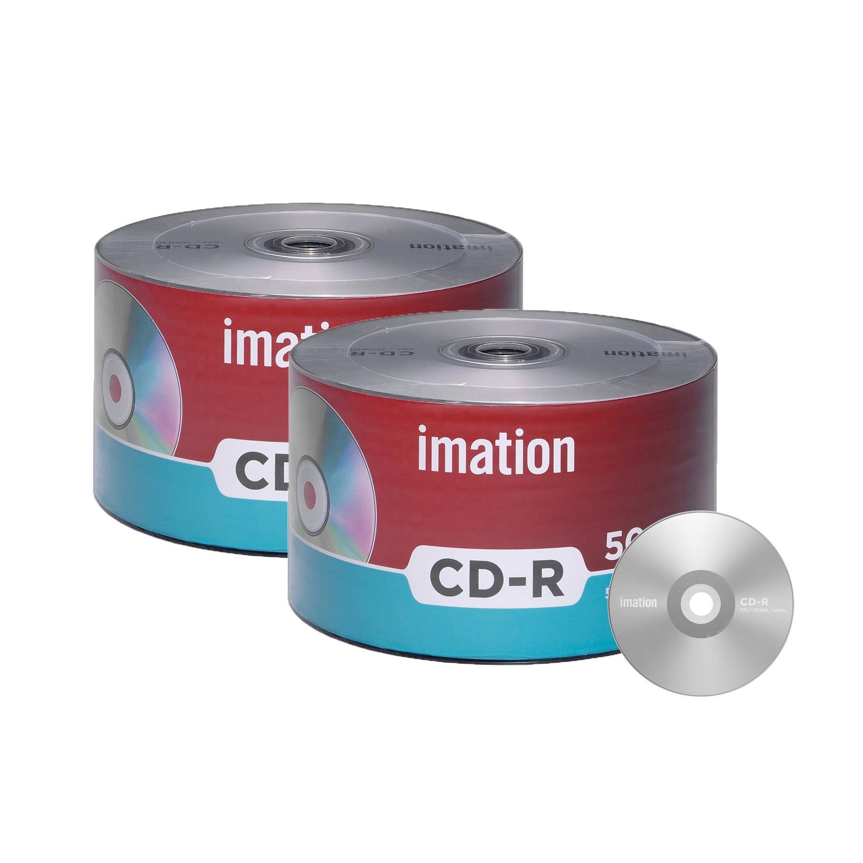 100 Pack Imation CD-R 52X 700MB/80Min Branded Logo Blank Media Recordable Data Disc - Walmart.com
