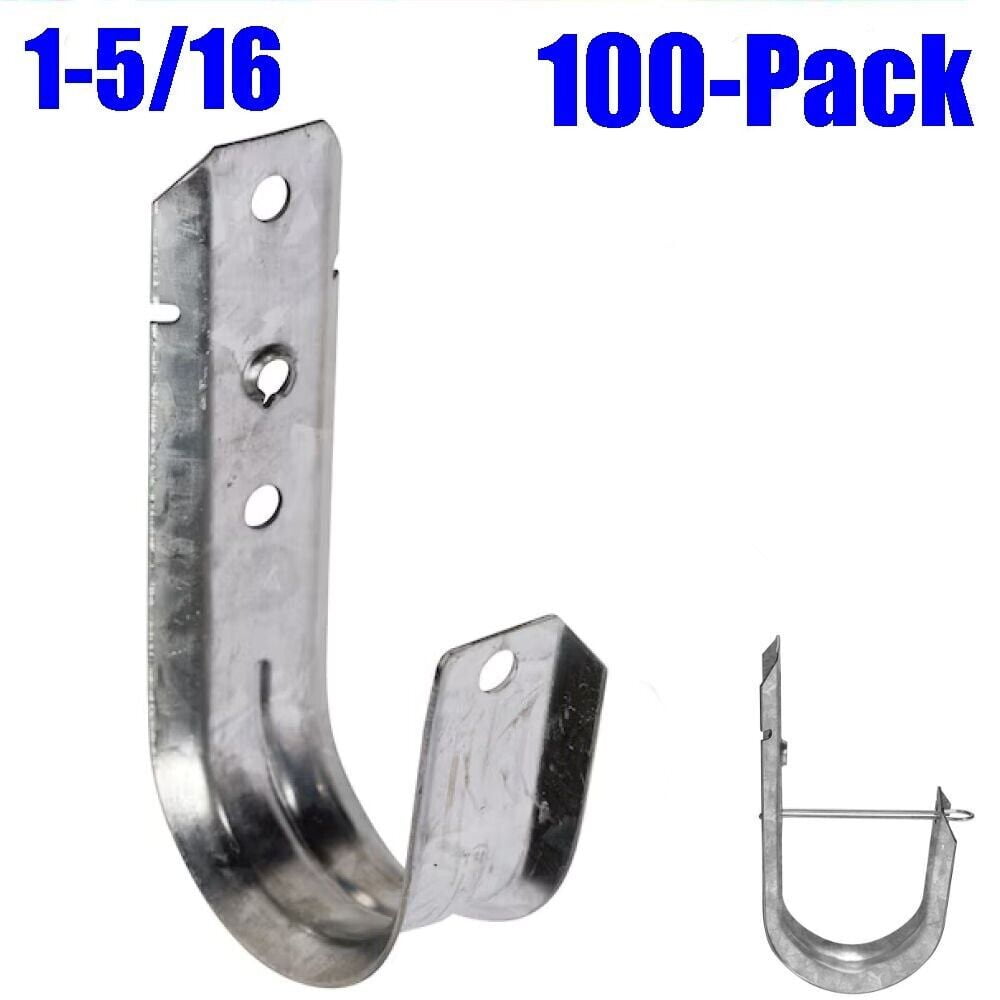 100 Pack J Hook 1-5/16" Steel Wall Mount Hang Network Ethernet Cable ...