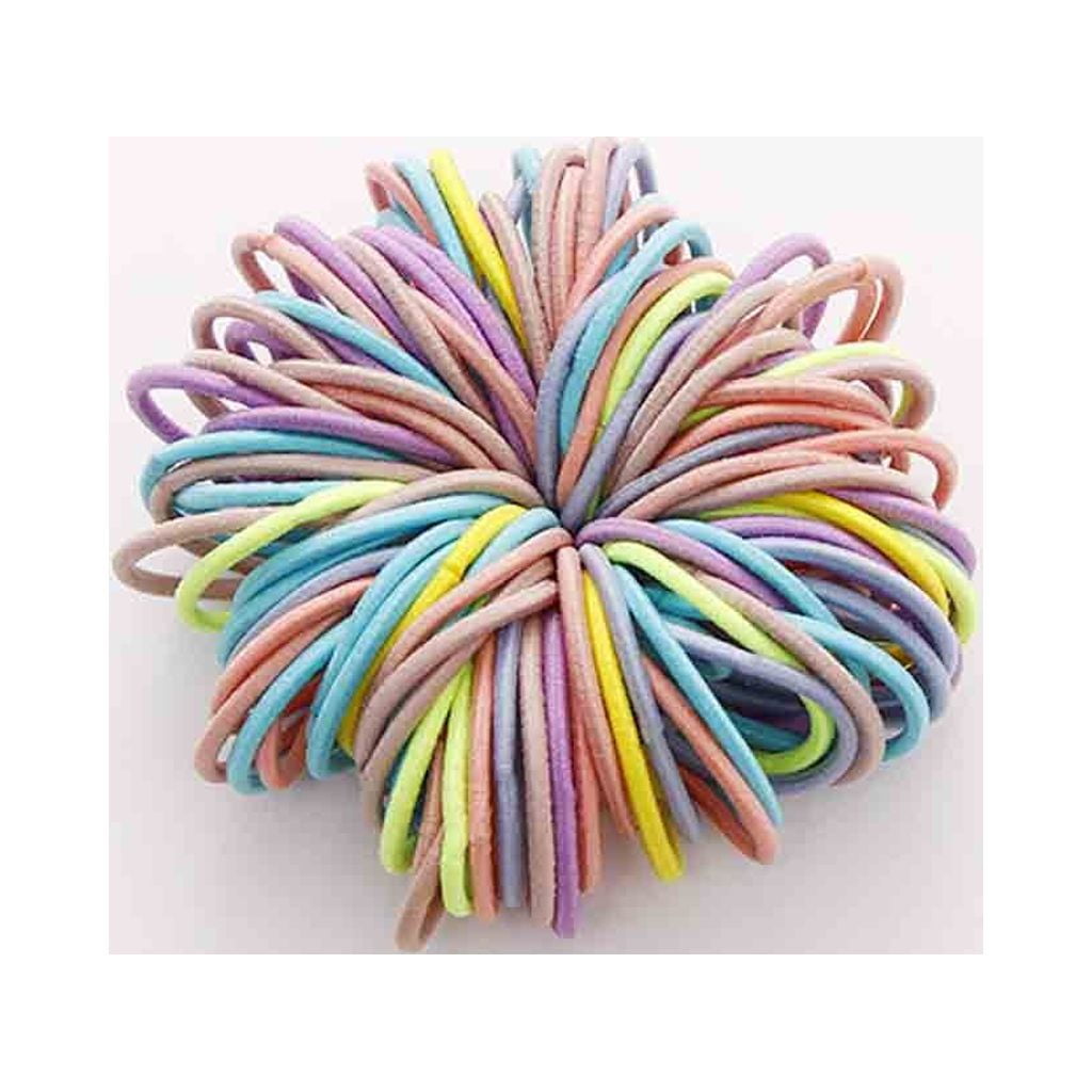 100-Pack Kids Hair Ties - Colorful Non-Damage Elastics for Girls, Daily ...