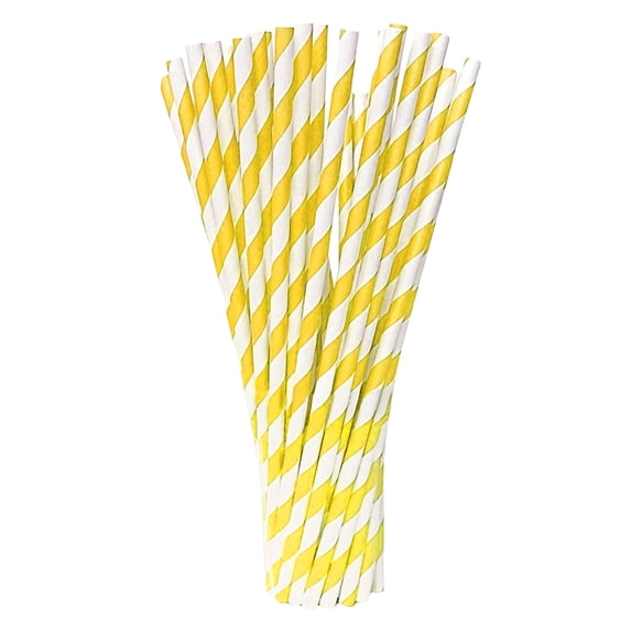 100-Pack Kraft Paper Drinking Straws Colorful Stripe, Party Decoration ...