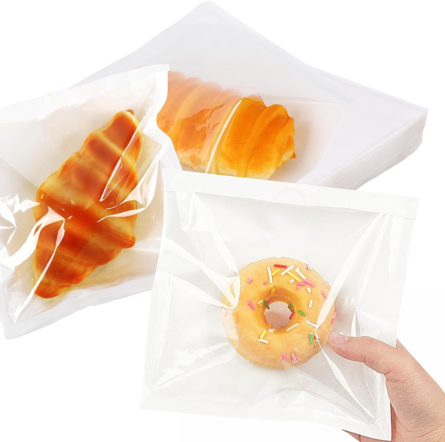 100 Pack Kraft Paper Sandwich Bags,Happon Disposable Food Bags,Heat ...