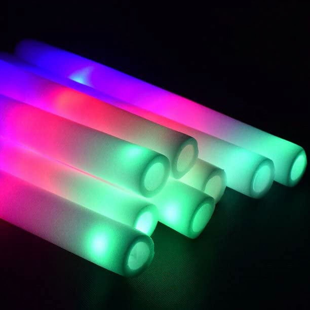 100 Pack LED Foam Sticks Bulk - Multi Color with 3 Flashing Modes ...